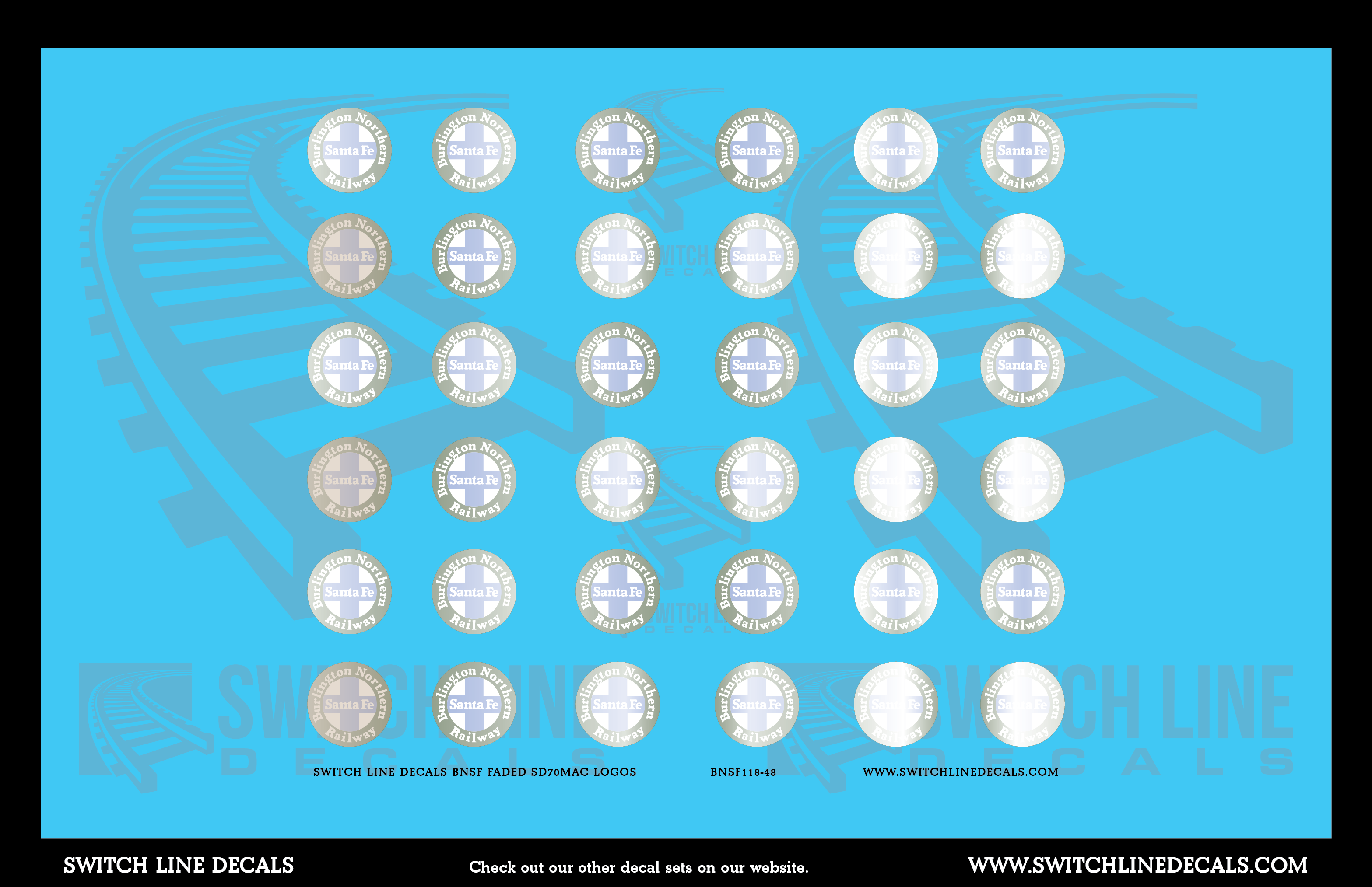 O Scale BNSF Faded SD70MAC Logos Decal Set – Beaverton Milestone Hobby