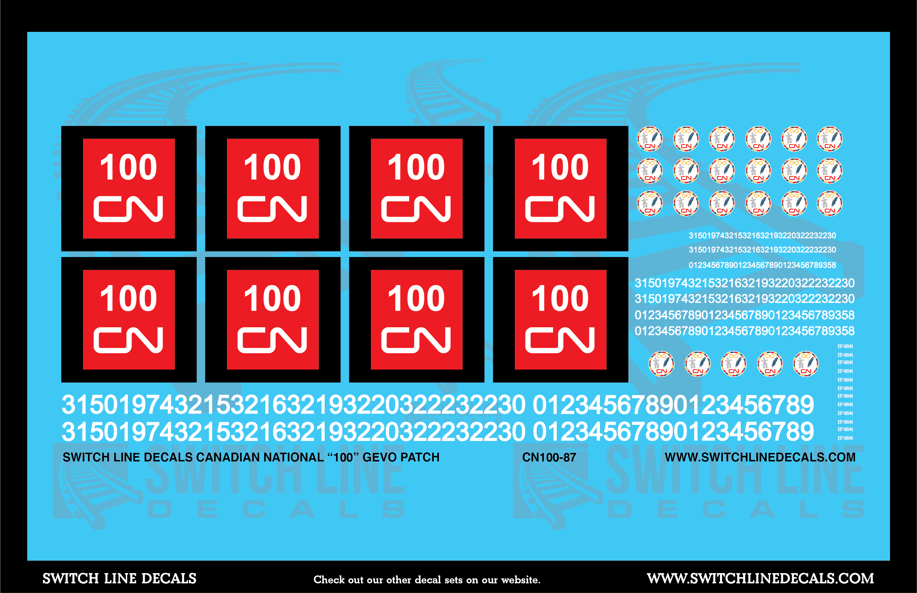 HO Scale Canadian National 100 GEVO Patch Decal Set – Beaverton ...