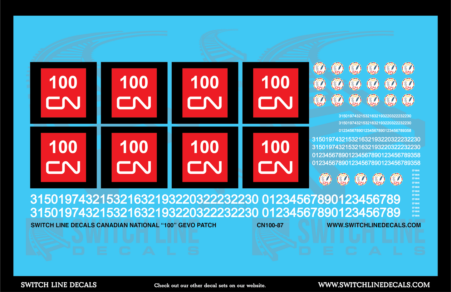 HO Scale Canadian National 100 GEVO Patch Decal Set – Beaverton ...