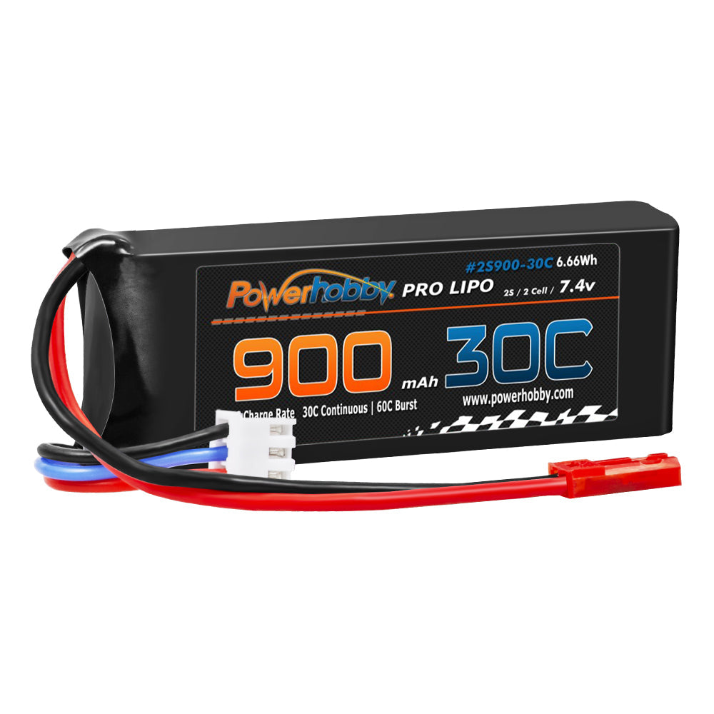 PowerHobby 2S 7.4V 900mAh 30C Lipo Battery w JST Connector 2-Cell – Beaverton Milestone Hobby