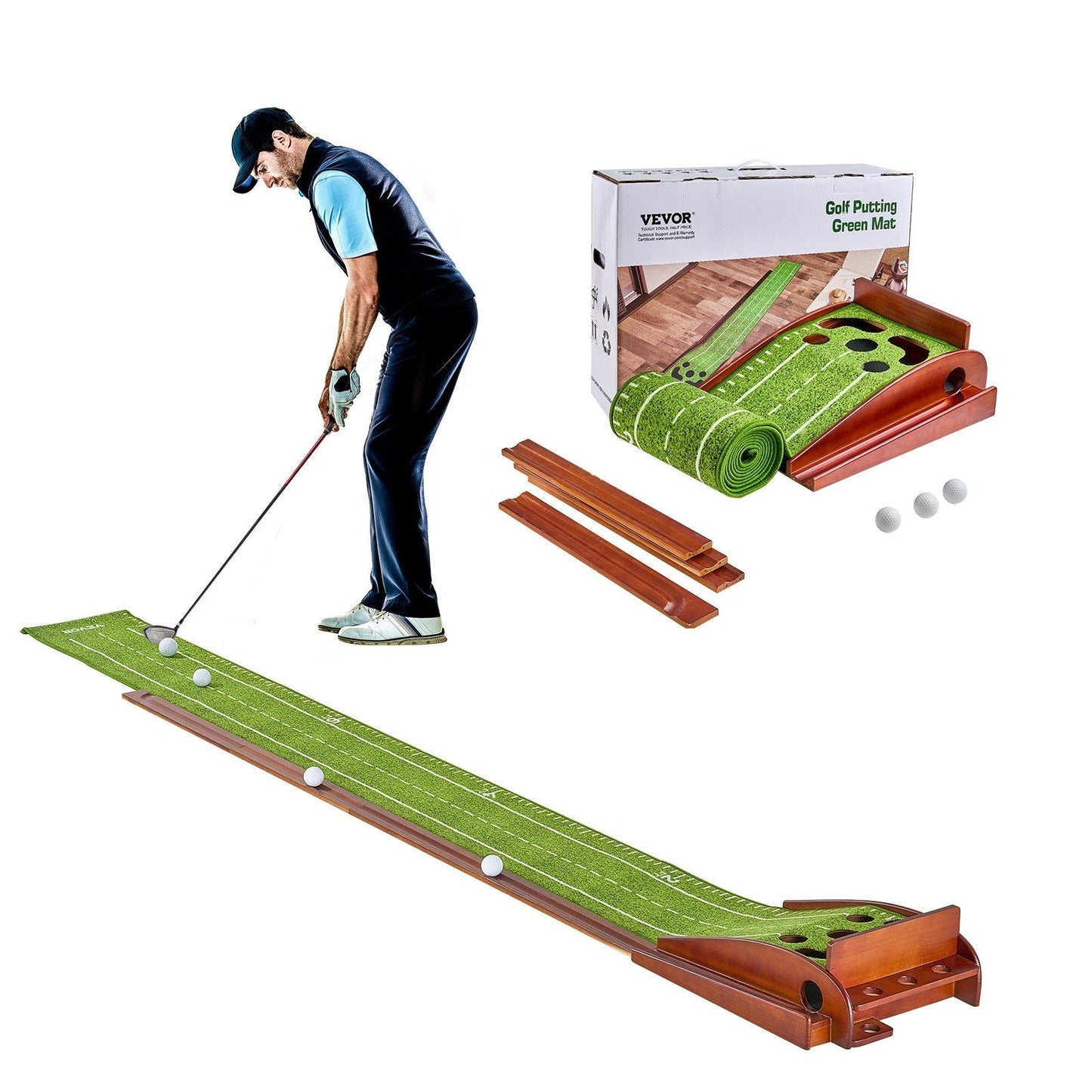5 Hole Golf Putting Mat Indoor Golf Putting Green Golf Training Aid ...